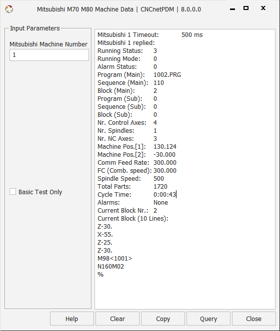 Machine Data | Mitsubishi | Support | inventcom